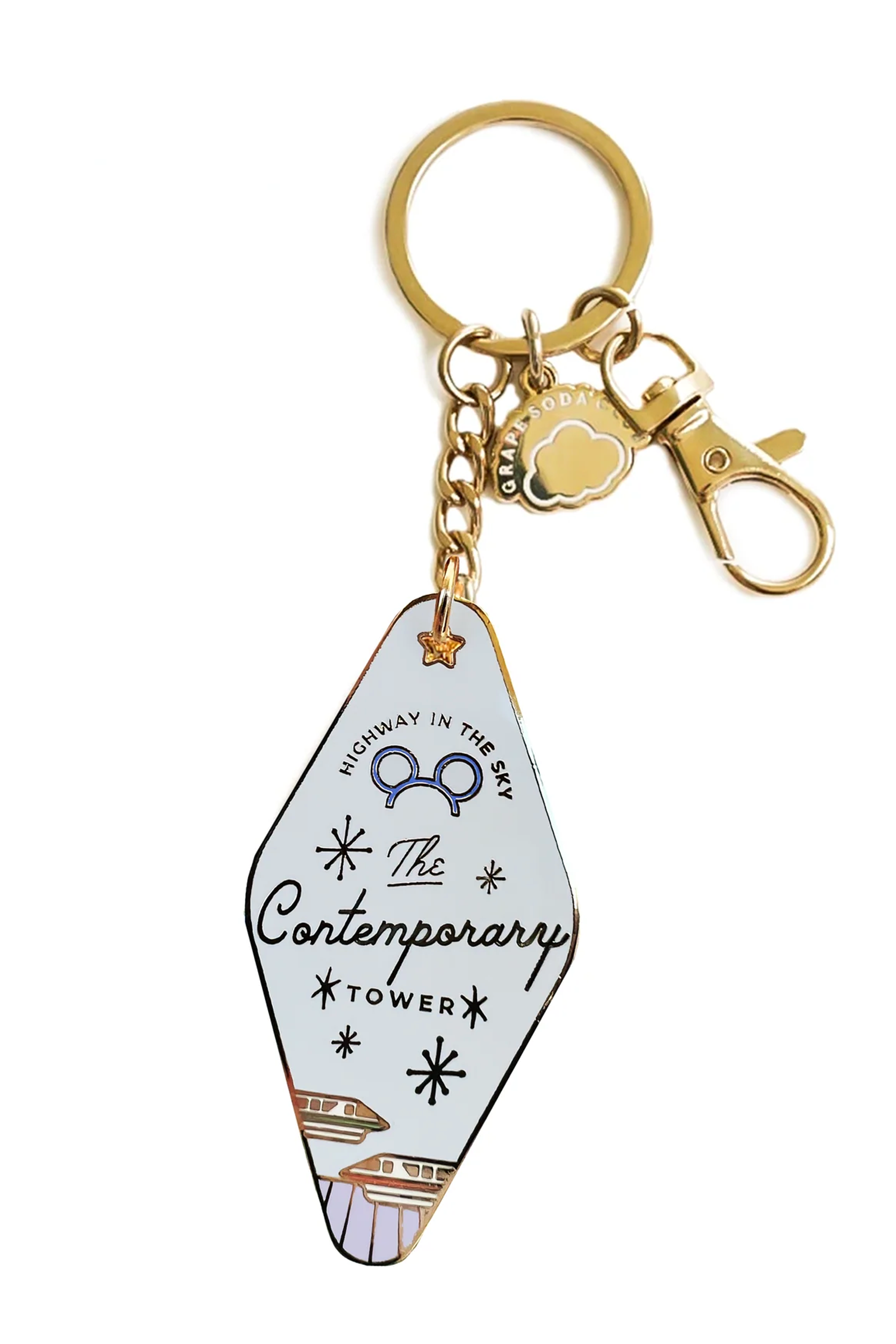 Contemporary Tower Monorail Motel Keychain – GrapeSodaClub